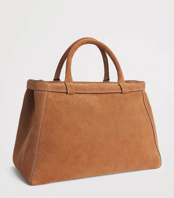Harrods Medium Suede Grace Top-handle Bag