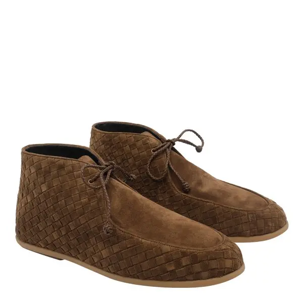 Bottega Veneta Intrecciato Designed Lace-up Boots