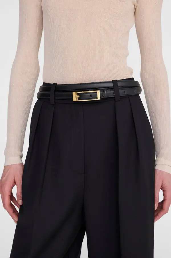 ANINE BING Double Elly Belt Smooth Leather