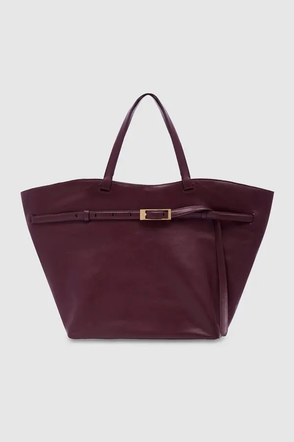 ANINE BING Elly Tote Small Grained Leather - Fig