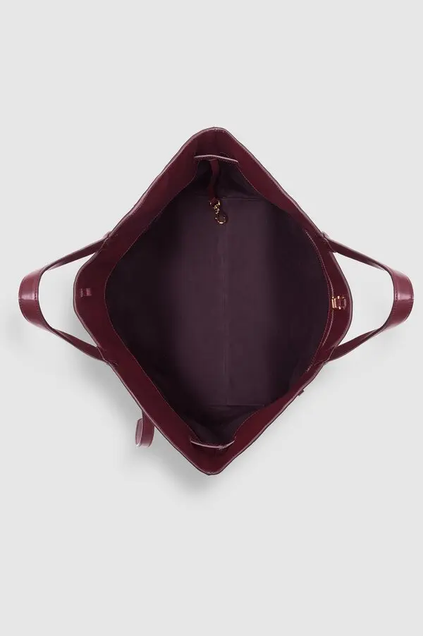 ANINE BING Elly Tote Small Grained Leather - Fig