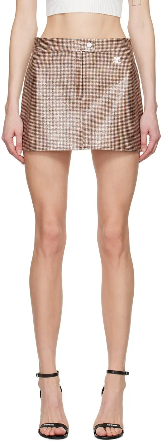 COURREGES Courrèges Reddition Checked Vinyl Mini Skirt