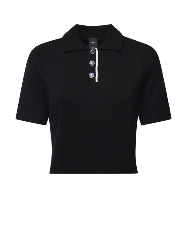 Pinko Short Sleeved Buttoned Polo Jumper