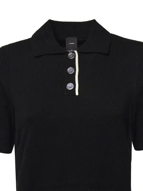 Pinko Short Sleeved Buttoned Polo Jumper