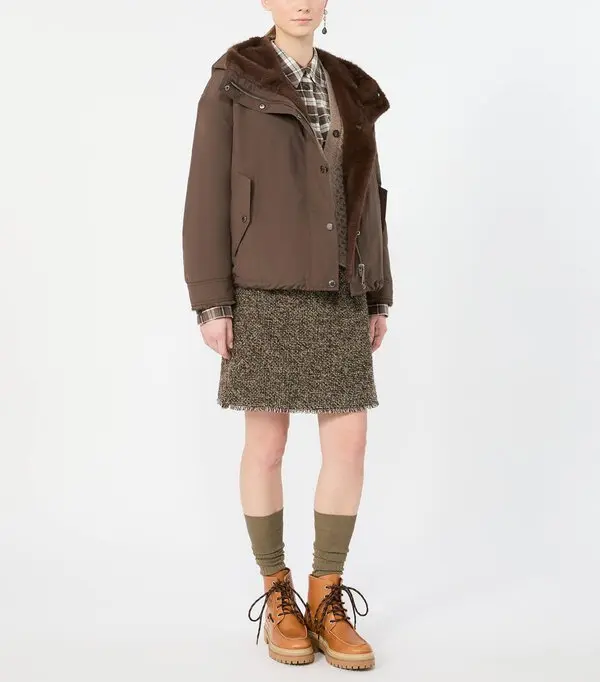 Max Mara Virgin Wool-blend Tweed Mini Skirt