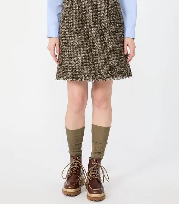Max Mara Virgin Wool-blend Tweed Mini Skirt
