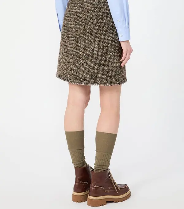 Max Mara Virgin Wool-blend Tweed Mini Skirt