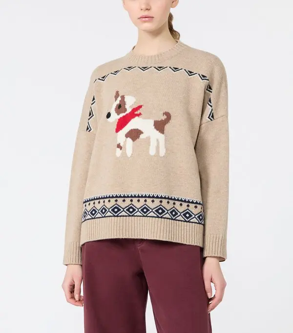 Max Mara Virgin Wool Dog Sweater
