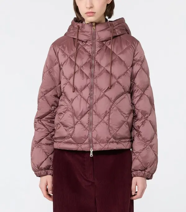 Max Mara Quilted Puffer Jacket - Burgundy