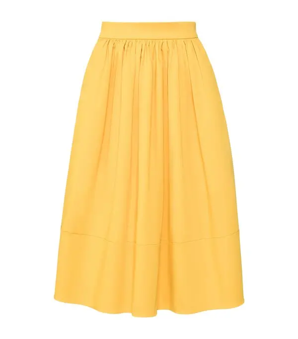 Max Mara Stretch-cotton Midi Skirt - Yellow