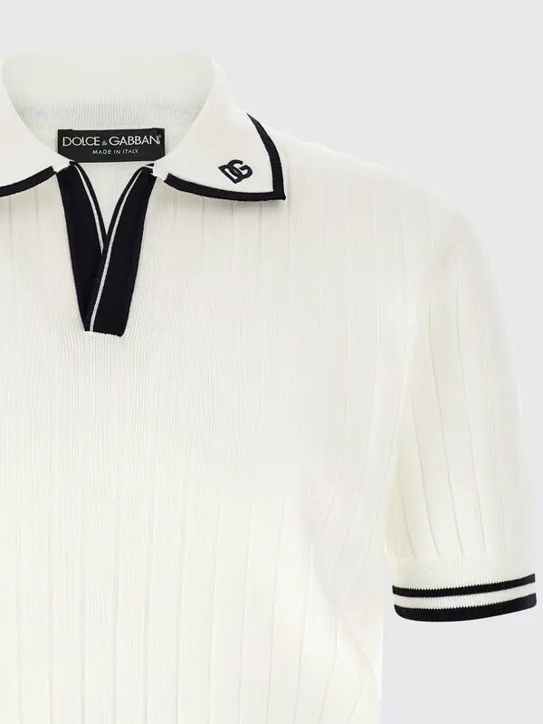 Dolce & Gabbana Dolce Gabbana Costa Ribbed Knit Polo Shirt