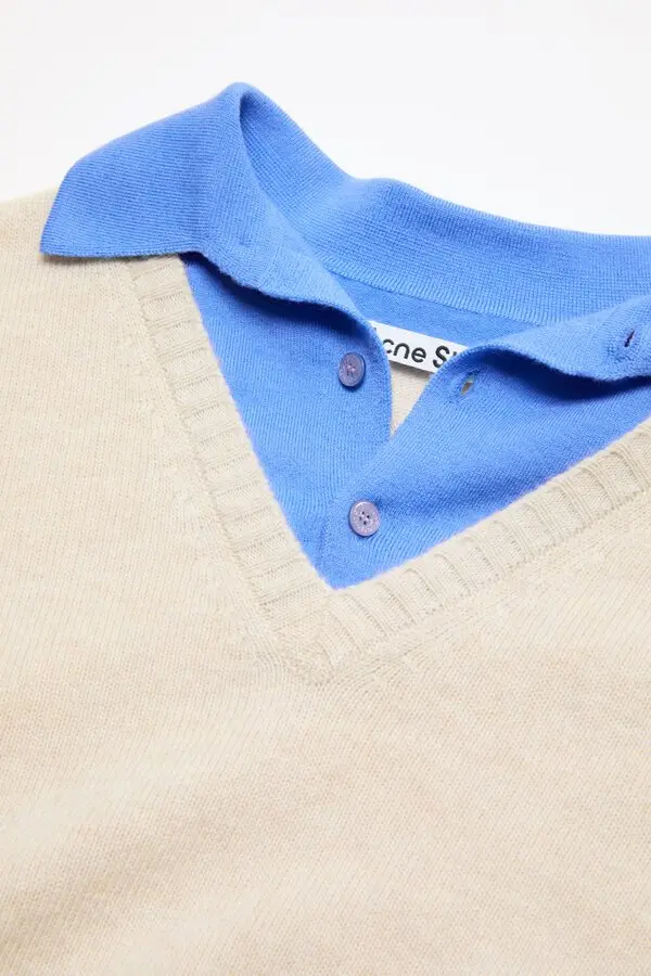 Acne Studios Layered Wool V-neck Sweater