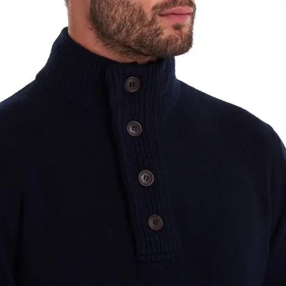 Barbour High-neck Half Buttoned Knit Jumper