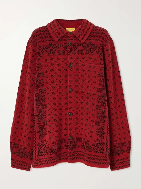Guest In Residence Wild Rag Intarsia Cashmere Cardigan