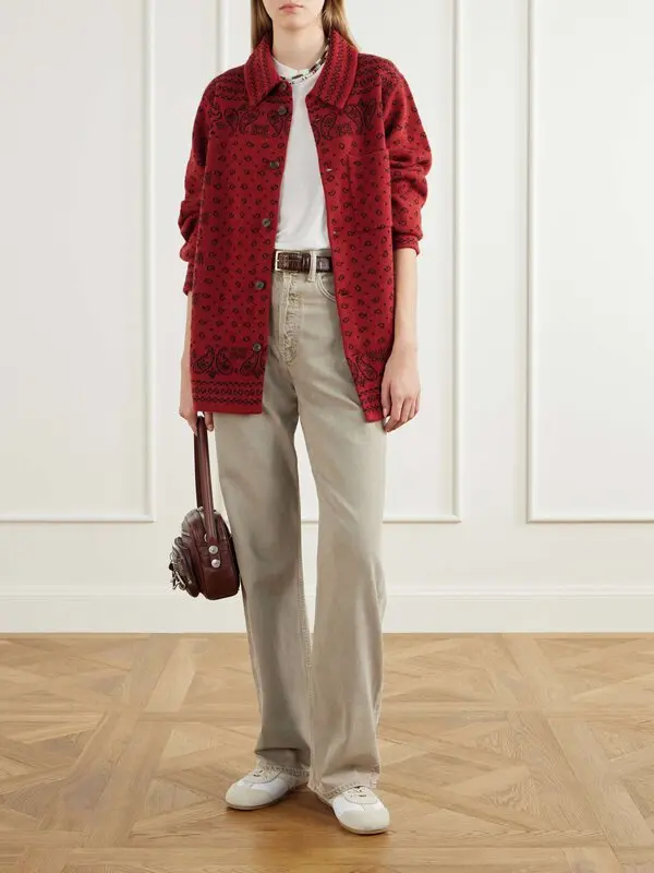 Guest In Residence Wild Rag Intarsia Cashmere Cardigan
