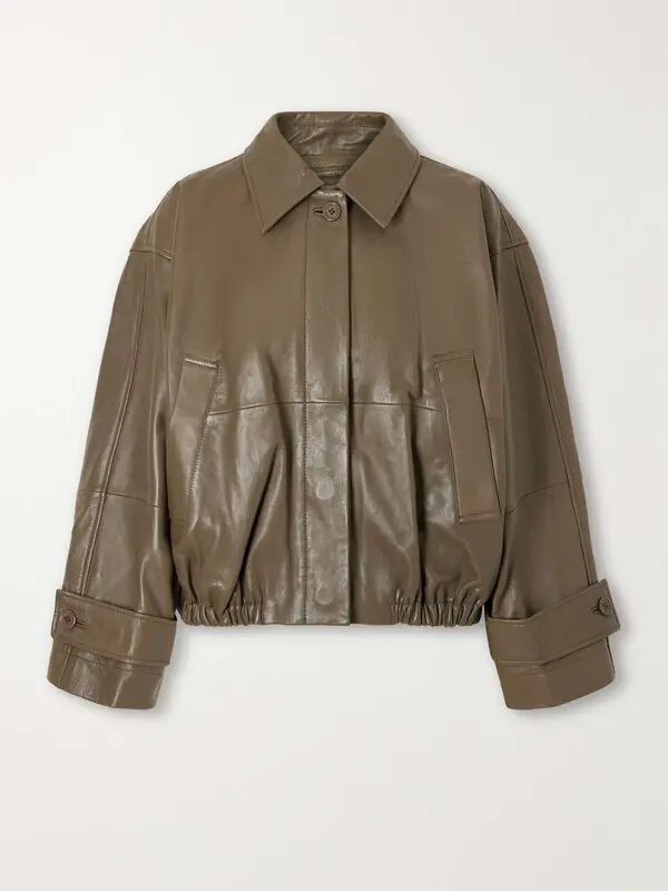RÓHE Gathered Leather Jacket