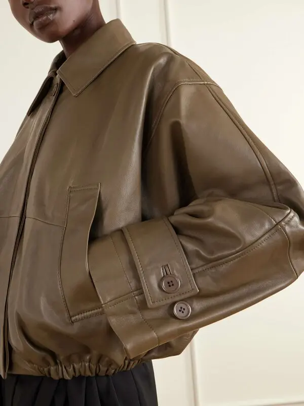 RÓHE Gathered Leather Jacket