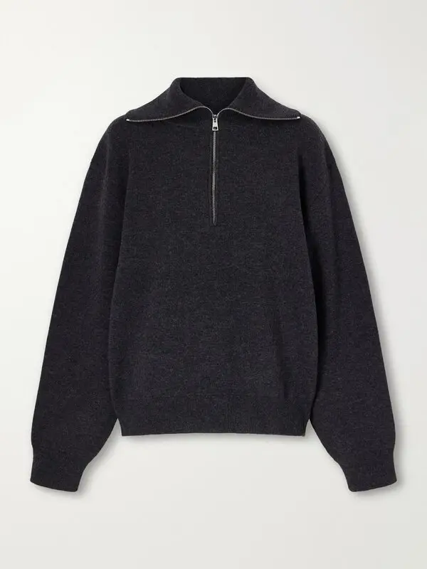 RÓHE Wool-blend Half-zip Sweater - Gray