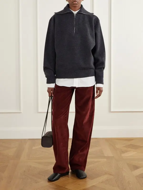 RÓHE Wool-blend Half-zip Sweater - Gray