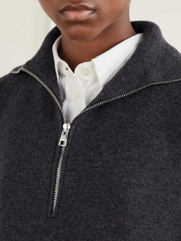 RÓHE Wool-blend Half-zip Sweater - Gray