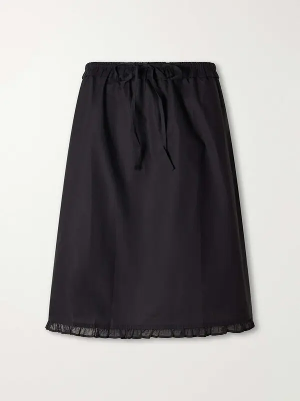 DEIJI STUDIOS One Frill Organic Cotton-poplin Knee-length Skirt