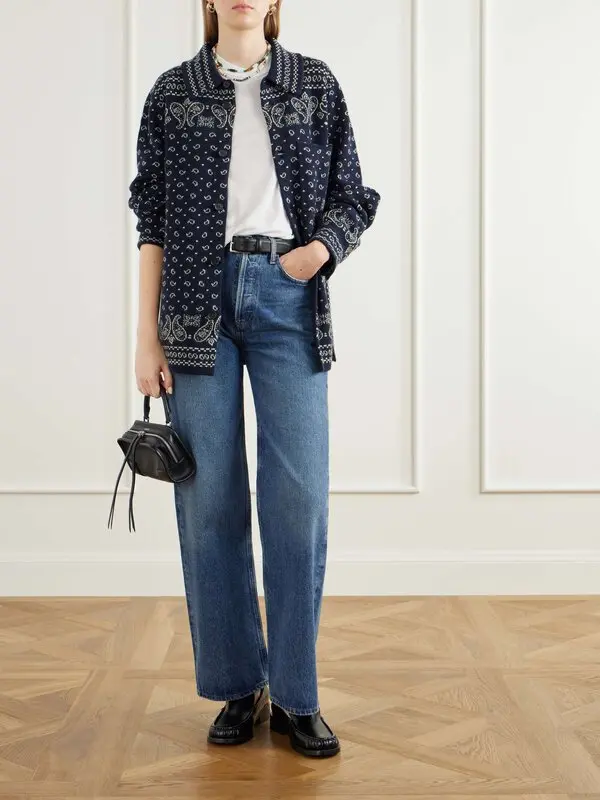 Guest In Residence Intarsia Cashmere Cardigan