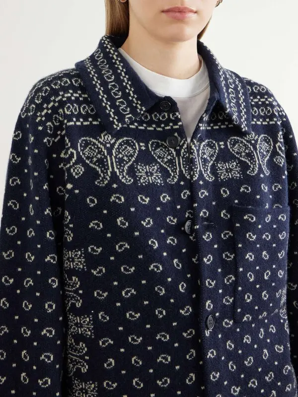 Guest In Residence Intarsia Cashmere Cardigan