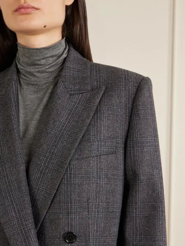 NILI LOTAN Leston Checked Wool-blend Blazer