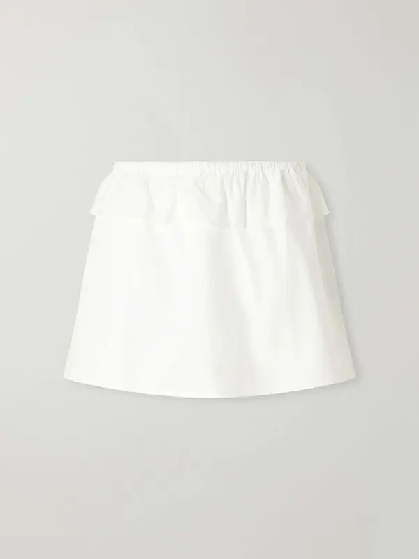 DEIJI STUDIOS Flounce Layer Organic Cotton-poplin Mini Skirt