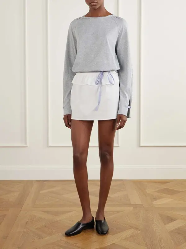 DEIJI STUDIOS Flounce Layer Organic Cotton-poplin Mini Skirt