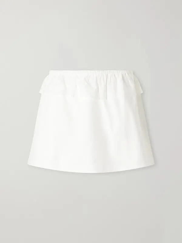 DEIJI STUDIOS Flounce Layer Organic Cotton-poplin Mini Skirt - White