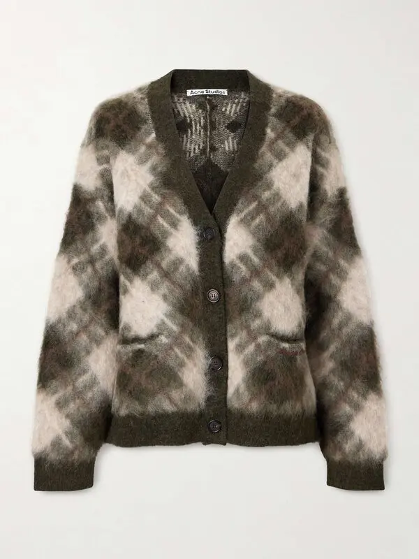 Acne Studios Katch Intarsia Mohair Wool-blend Cardigan