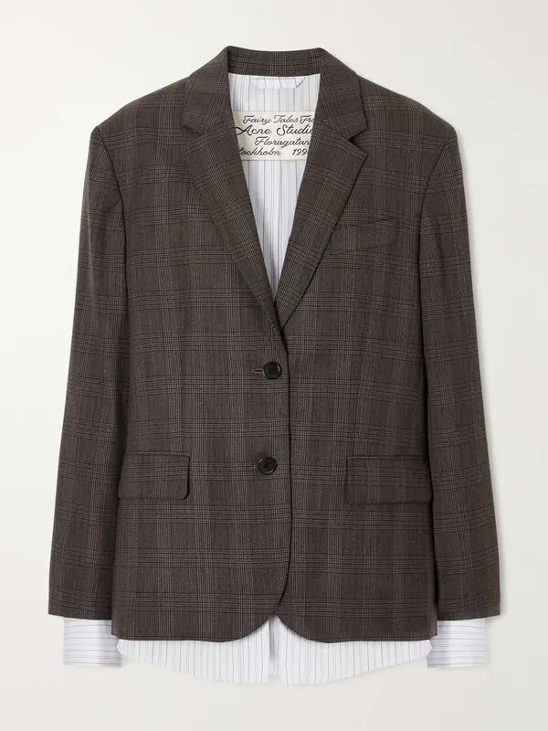 Acne Studios Layered Checked Wool-blend Blazer