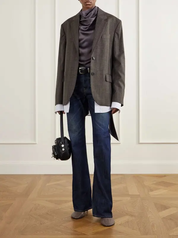 Acne Studios Layered Checked Wool-blend Blazer