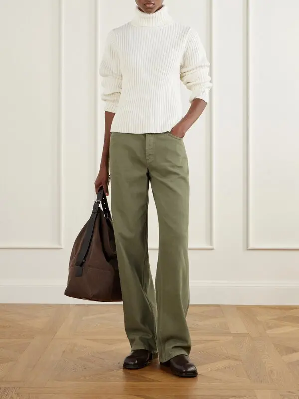 Still Here Everyday Mid-rise Straight-leg Jeans - Green