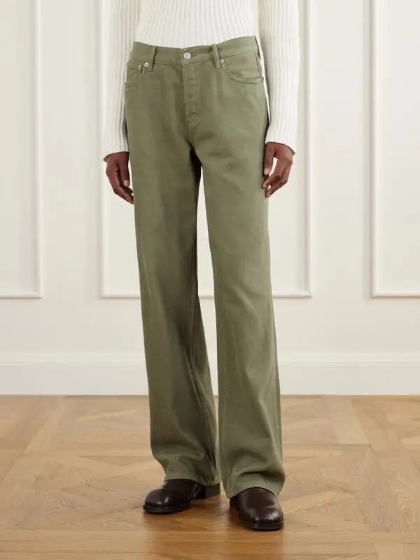 Still Here Everyday Mid-rise Straight-leg Jeans - Green