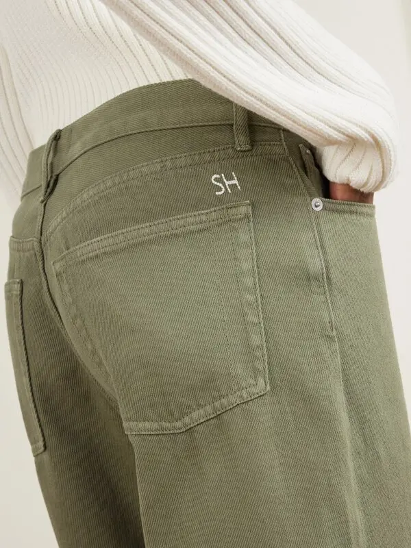 Still Here Everyday Mid-rise Straight-leg Jeans - Green