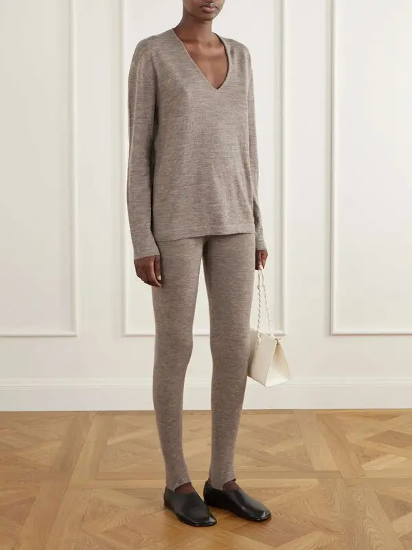 LAUREN MANOOGIAN Merino Wool-blend Stirrup Leggings