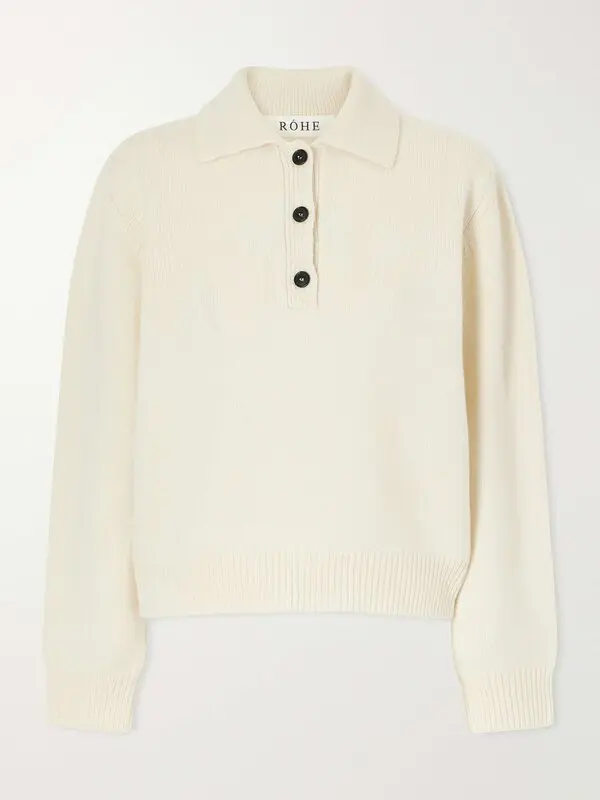 RÓHE Wool And Cashmere-blend Polo Sweater - Cream