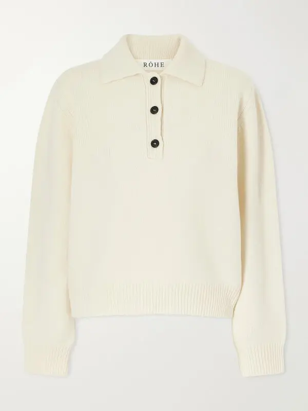 RÓHE Wool And Cashmere-blend Polo Sweater - Neutrals