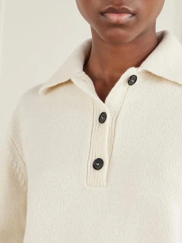 RÓHE Wool And Cashmere-blend Polo Sweater - Neutrals