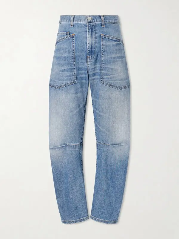 NILI LOTAN Shon Boyfriend Tapered Jeans - Blue