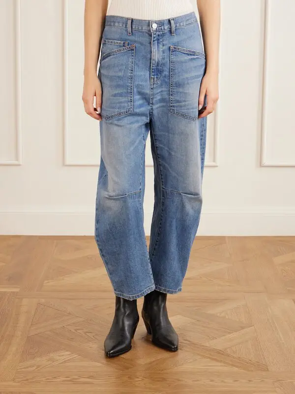 NILI LOTAN Shon Boyfriend Tapered Jeans - Blue