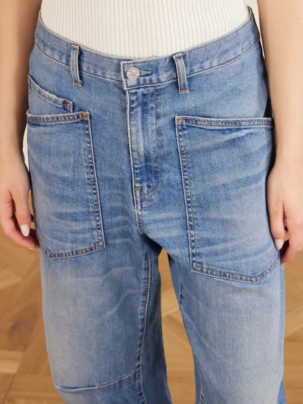 NILI LOTAN Shon Boyfriend Tapered Jeans - Blue