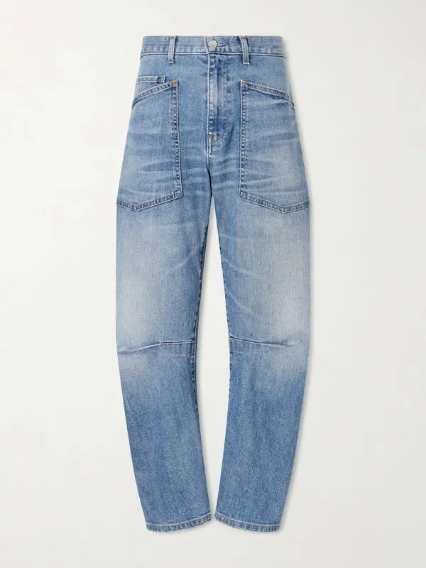NILI LOTAN Shon Boyfriend Tapered Jeans - Dark Denim
