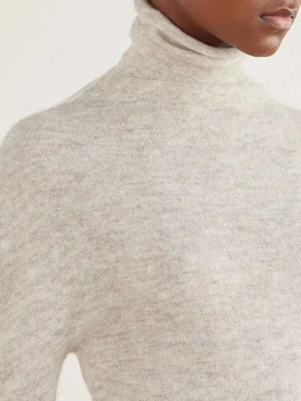 LAUREN MANOOGIAN Bottle Funnel Baby Alpaca Wool-blend Turtleneck Sweater - Neutrals