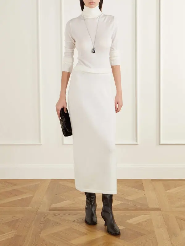 THE PARK Daria Wool And Cashmere-blend Midi Skirt