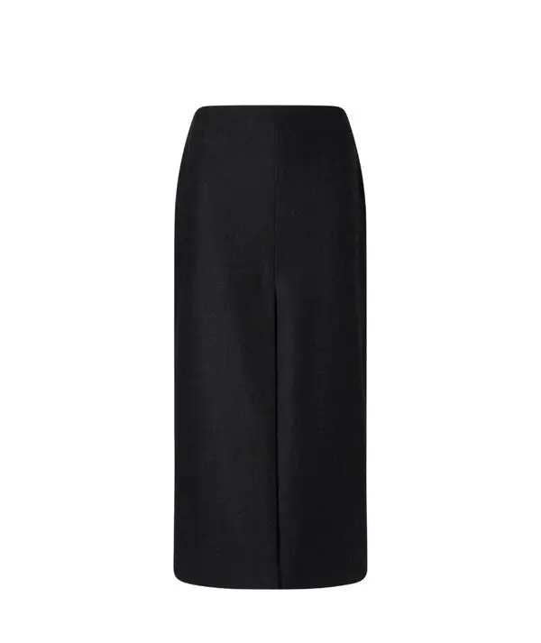 NILI LOTAN Mariha Wool-twill Midi Skirt - Black