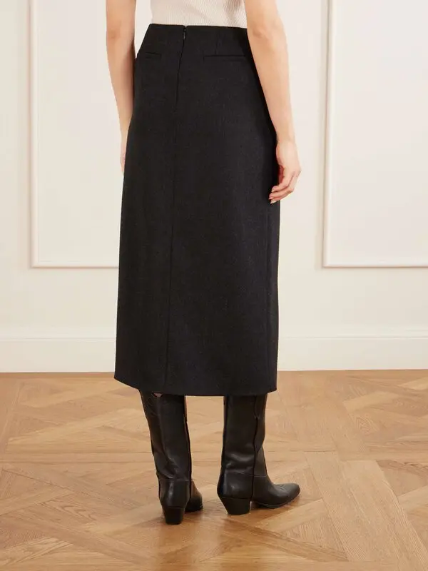 NILI LOTAN Mariha Wool Midi Skirt