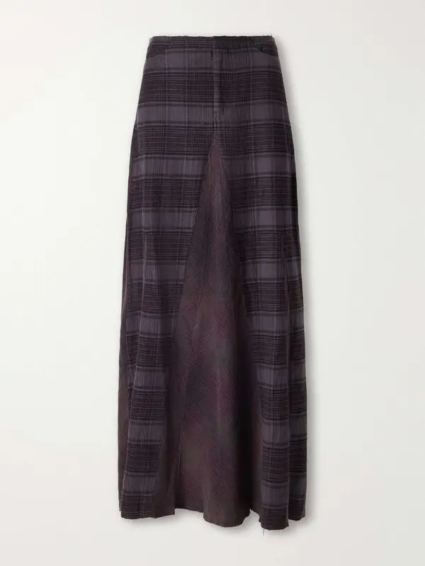 Our Legacy Rebel Checked Cotton-flannel Midi Skirt
